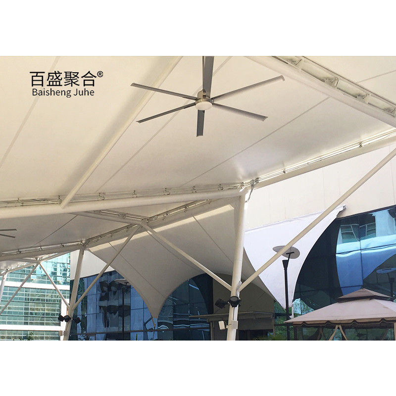 0.065mm Fabric Tent Shade Structure Sunshade PVDF PTFE Car Park Tension ...